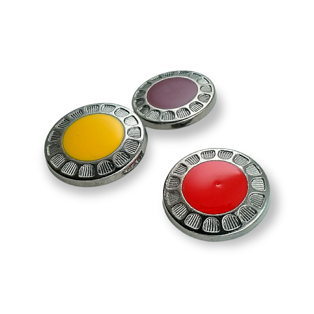 Enamel Shank Button Zamak Metal Edge Pattern 27 mm - 48 L - Metal ...