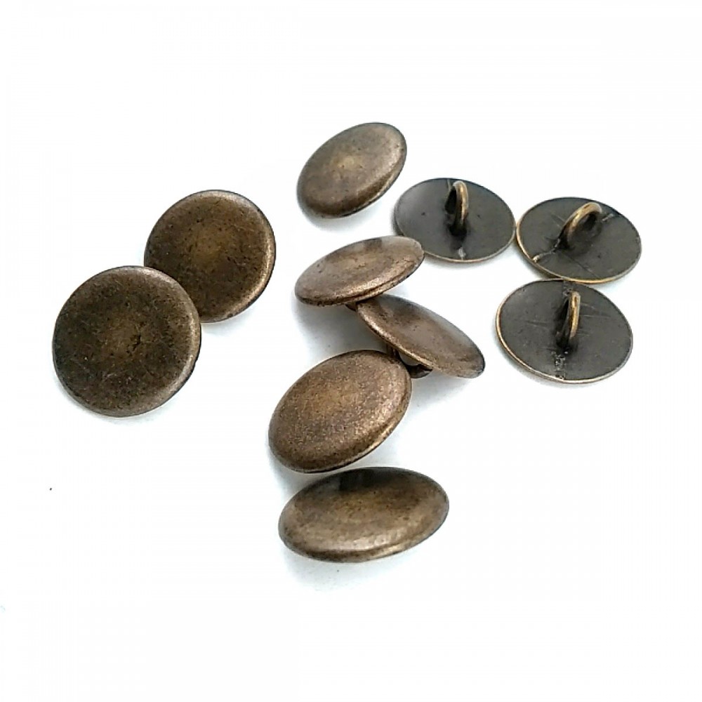 Metal Button | Round 15 mm - 24 size Plain Metal Footed Button