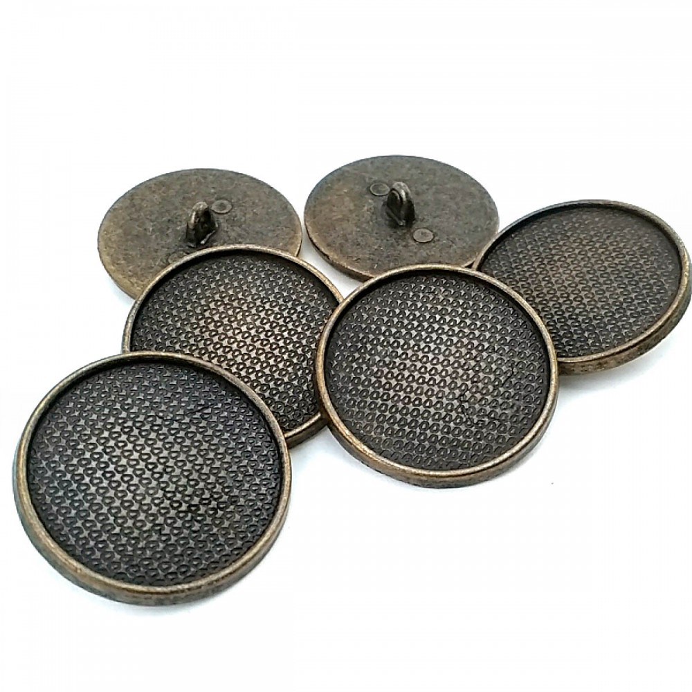 Metal Düğme | Mineli ve Desenli Metal Ayaklı Düğme 31 mm - 48 boy