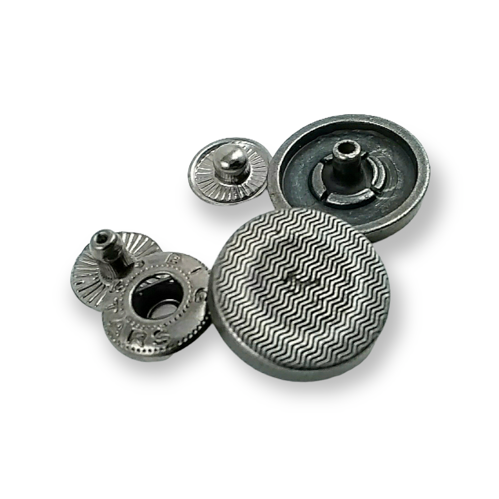 Wholesale Snap Button - Wave Pattern Snap Button 17 mm - 28 L