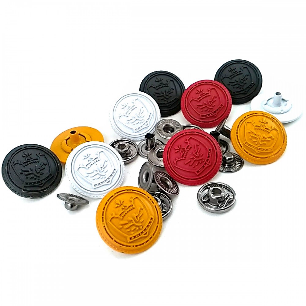 Enamel Snap Fasteners - Enamel Snap Fasteners Cup Crown Logo 19 mm 30 L