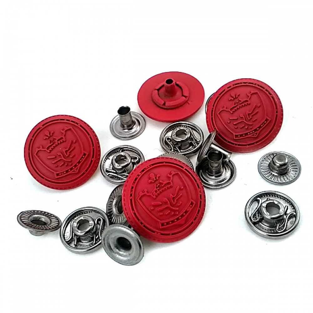 Enamel Snap Fasteners - Enamel Snap Fasteners Cup Crown Logo 19 mm 30 L