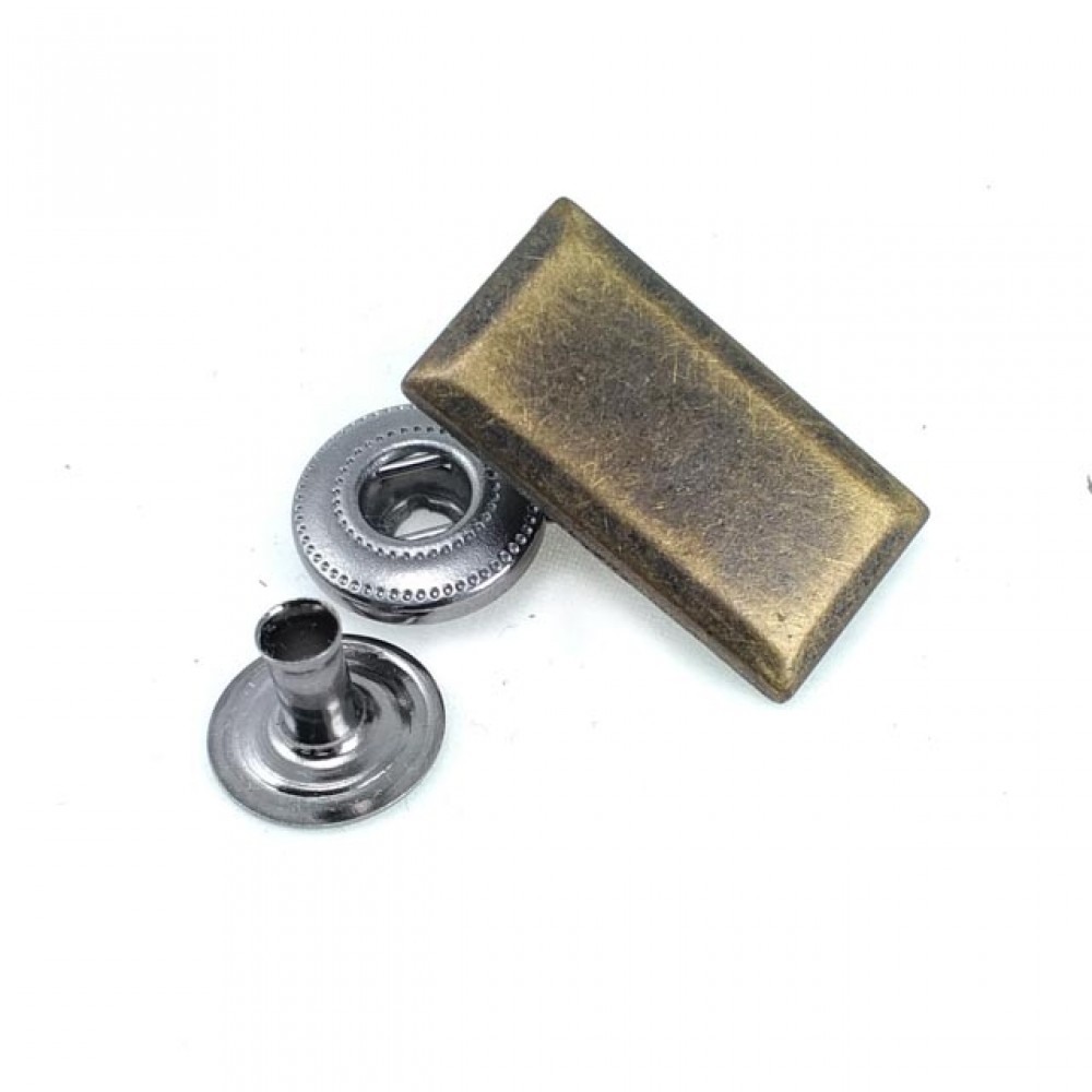 Coat Snap Fasteners Button Rectangle Design 23 x 12 mm