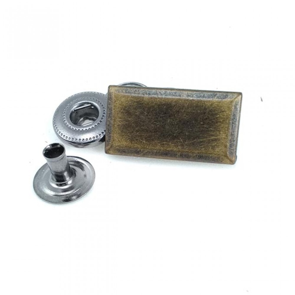 Coat Snap Fasteners Button Rectangle Design 23 x 12 mm