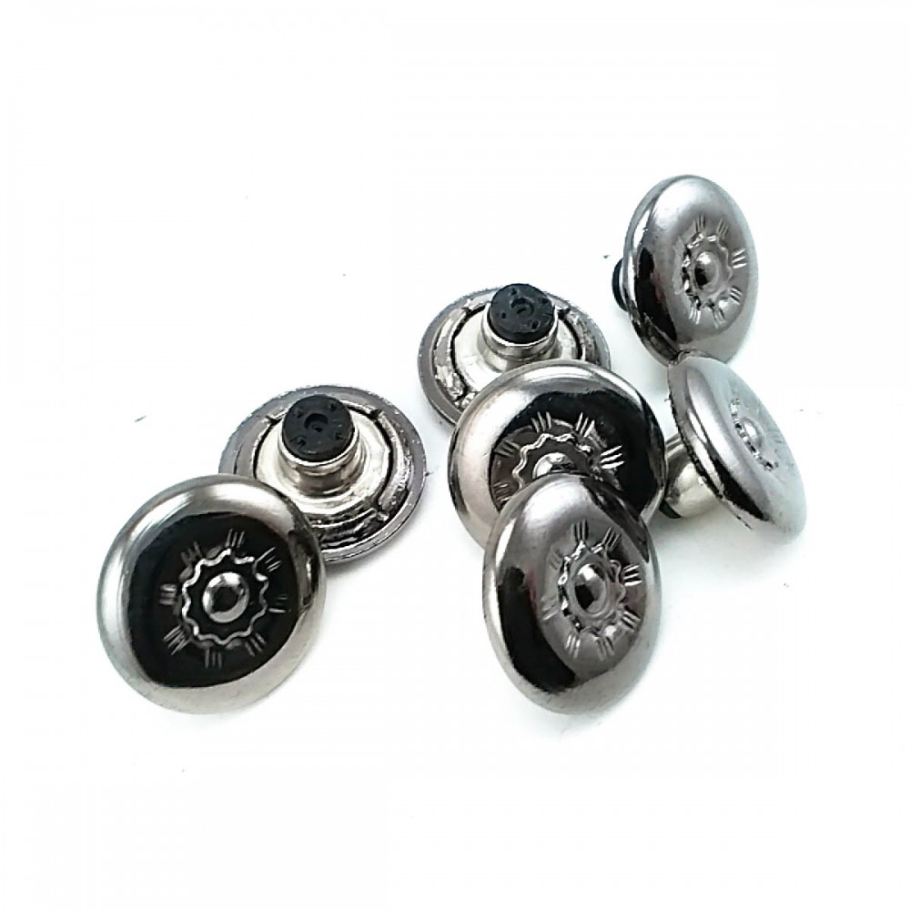 Jeans Button - Jeans Button - Zamak - Flower Patterned 17 mm 28 L ...