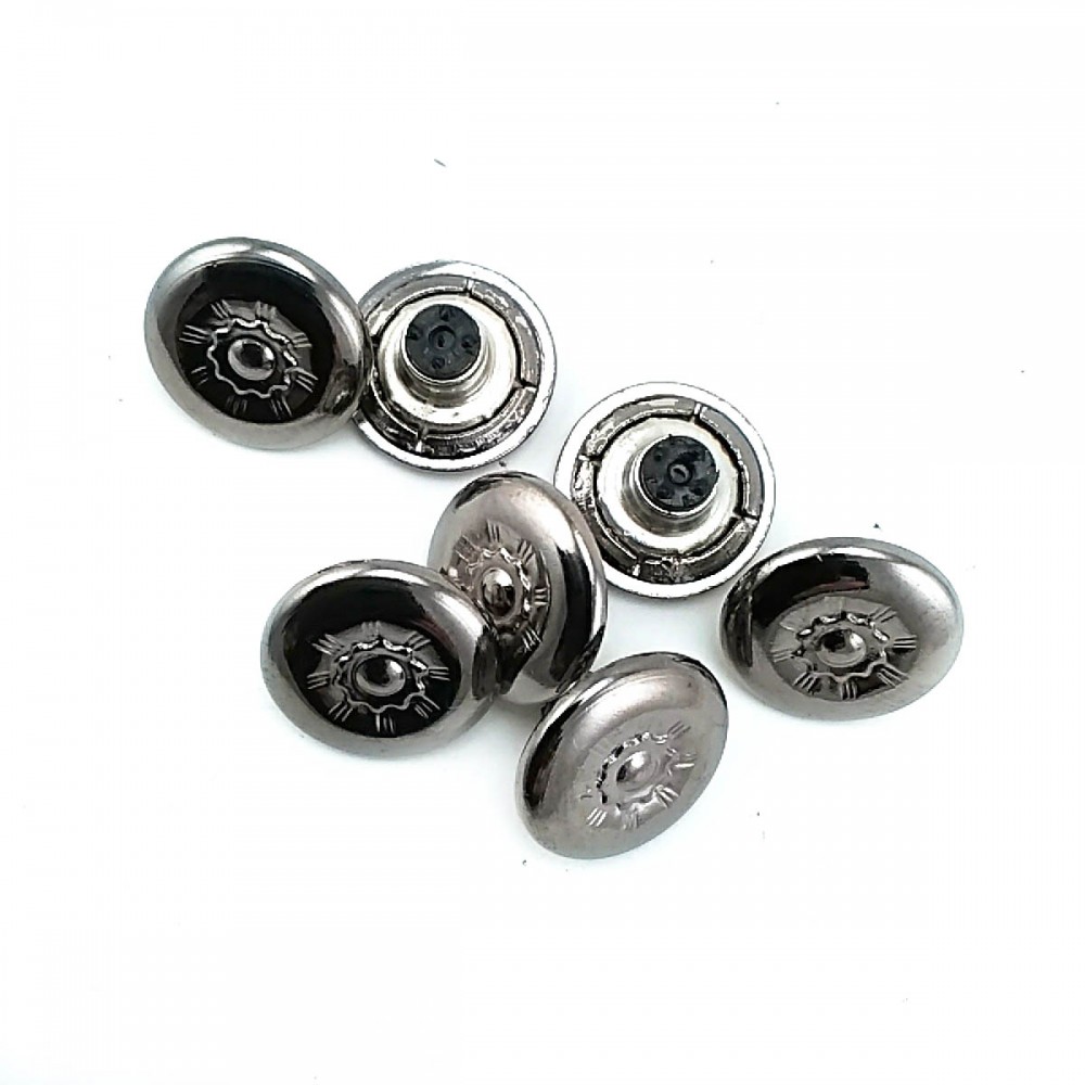 Jeans Button - Jeans Button - Zamak - Flower Patterned 17 mm 28 L ...