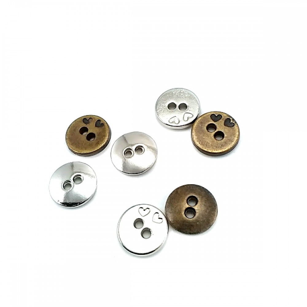 Baby Cardigan Buttons | 12 mm Two-Hole Heart Design Button