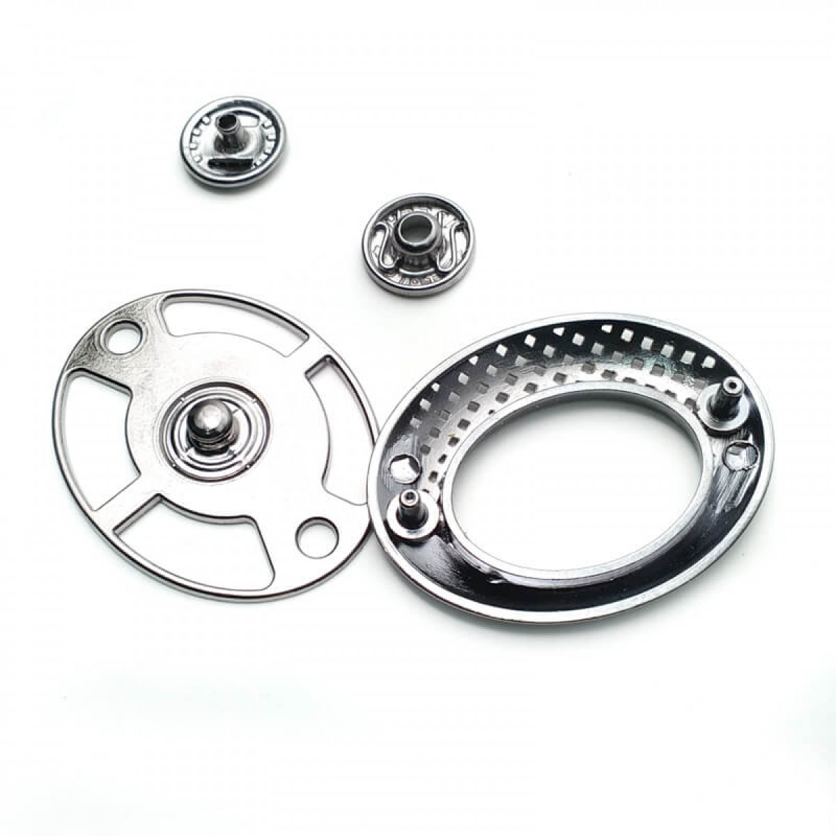 Snap Button Oval Shape and Honeycomb Pattern 40 x 30 mm Snap Button Types